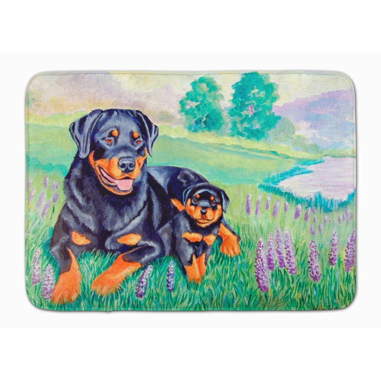 Carolines Treasures 7141RUG Rottweiler Machine Washable Memory Foam Mat ...