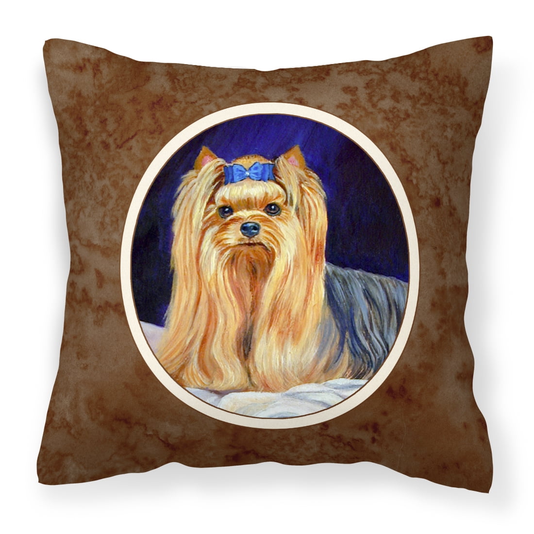 Carolines Treasures 7157PW1414 Yorkie Fabric Decorative Pillow 14Hx14W ...