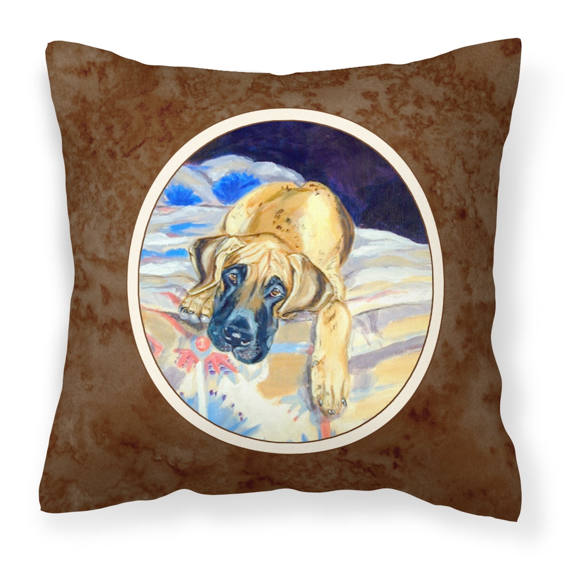 Carolines Treasures 7258PW1414 Fawn Great Dane Fabric Decorative Pillow ...