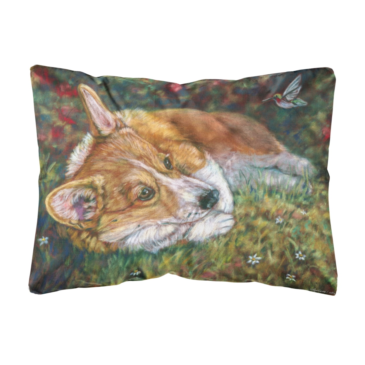 Carolines Treasures 7326PW1216 Corgi Pastel Hummingbird Fabric ...