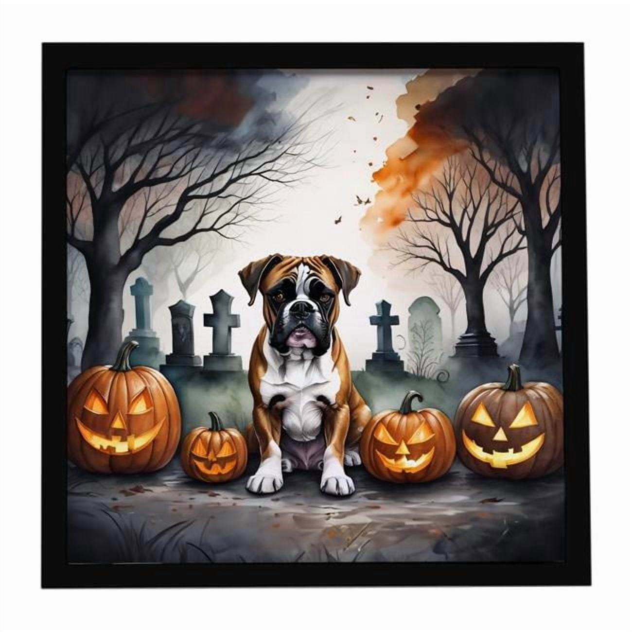 Carolines Treasures 8 x 8 in. Boxer Spooky Halloween Framed Metal Print ...