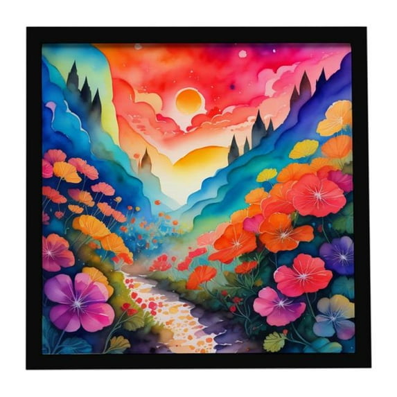 Carolines Treasures 8 x 8 in. Colorful Geraniums Framed Metal Print ...