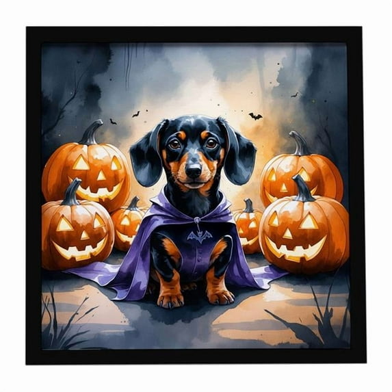 Carolines Treasures 8 x 8 in. Dachshund Puppy Halloween Framed Metal ...