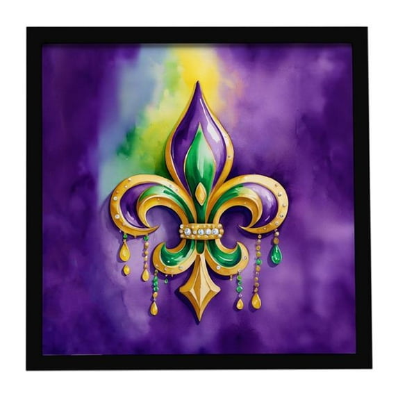 Carolines Treasures 8 x 8 in. Fleur-de-lis Mardi Gras Framed Metal ...