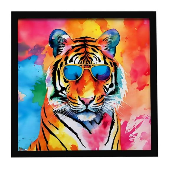 Carolines Treasures 8 x 8 in. Hippie Animal Bengal Tiger Framed Metal ...