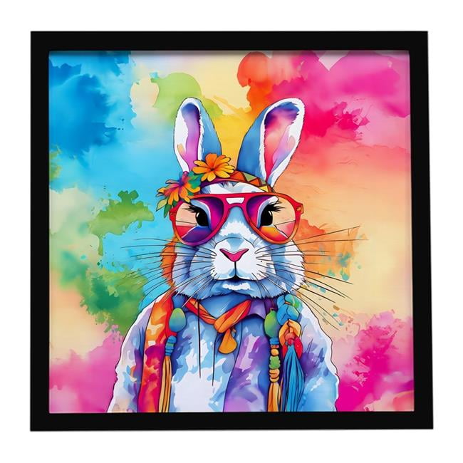 Carolines Treasures 8 x 8 in. Hippie Animal Rabbit Framed Metal Print ...