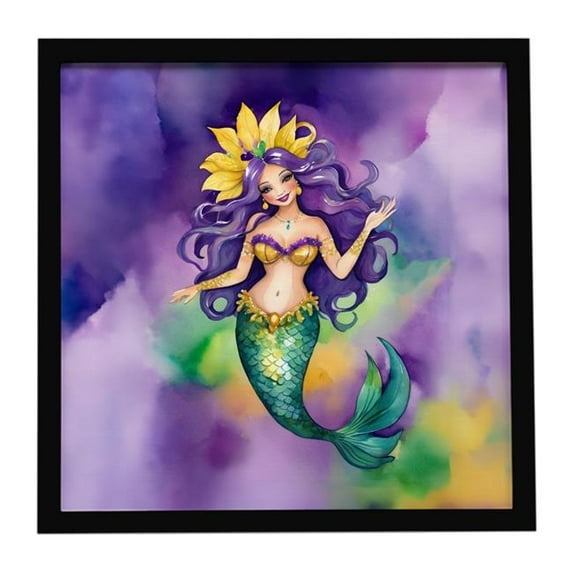 Carolines Treasures 8 x 8 in. Mermaid Mardi Gras Framed Metal Print ...