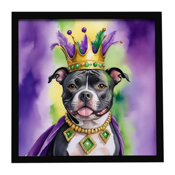 Carolines Treasures 8 x 8 in. Staffordshire Bull Terrier King of Mardi ...