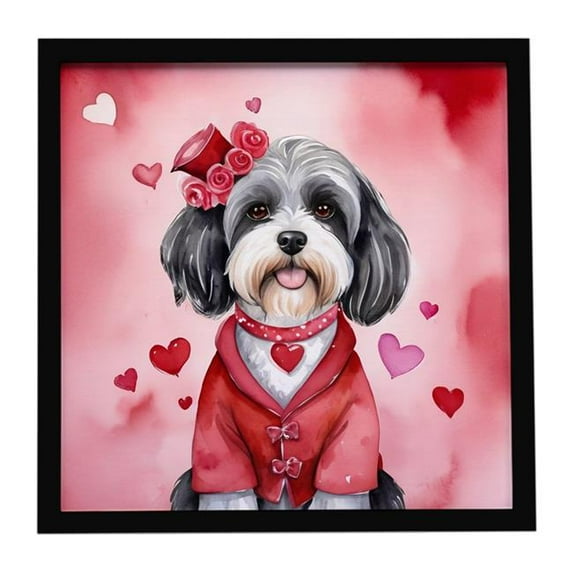 Carolines Treasures 8 x 8 in. Tibetan Terrier My Valentine Framed Metal ...