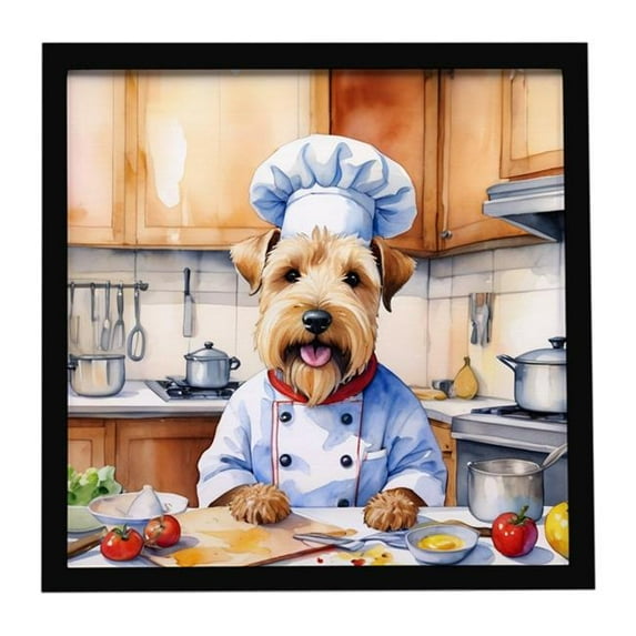 Carolines Treasures 8 x 8 in. Wheaten Terrier The Chef Framed Metal ...