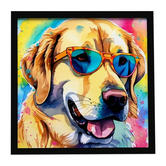 Carolines Treasures 8 x 8 in. Yellow Labrador Hippie Dawg Framed Metal ...