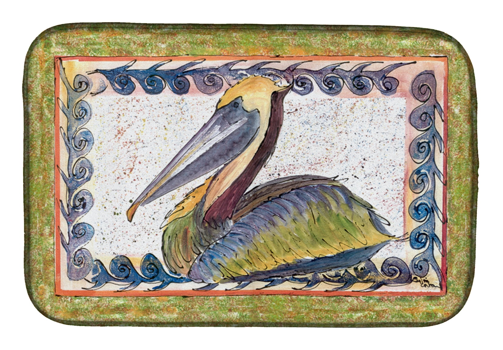 Carolines Treasures 8057DDM Pelican Dish Drying Mat 14 x 21" multicolor - Walmart.com