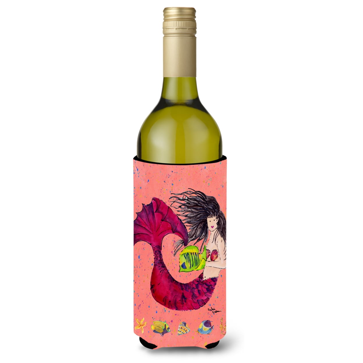 Carolines Treasures 8338LITERK Mermaid Wine Bottle Hugger Wine Bottle ...