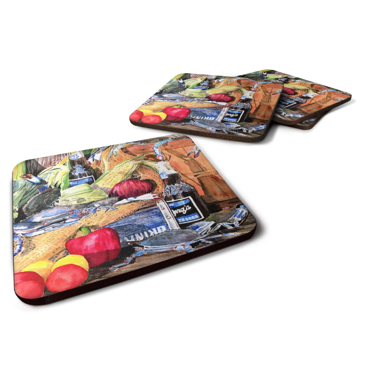 Set of 4 Crab Foam Coasters - Walmart.com