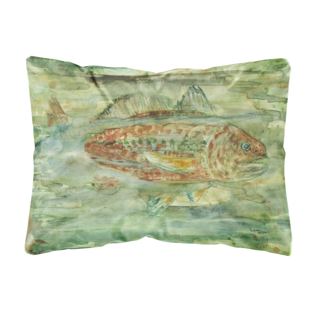 Carolines Treasures 8960PW1216 Abstract Red Fish Canvas Fabric ...