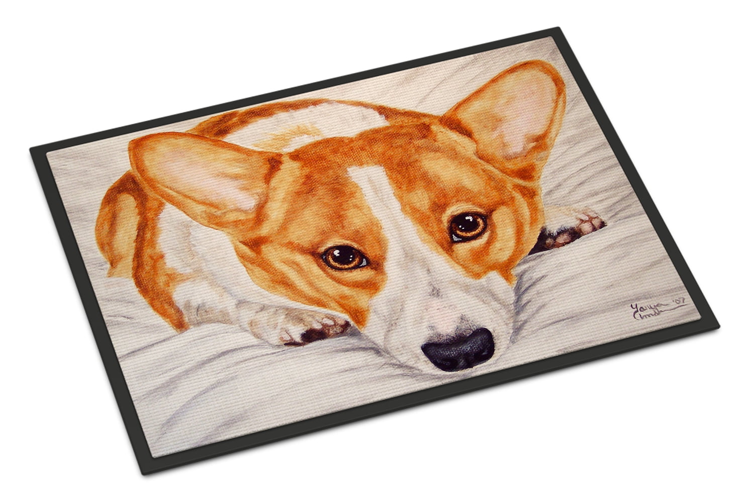 Carolines Treasures AMB1133MAT Fiona Corgi Door Mat Indoor Rug or ...