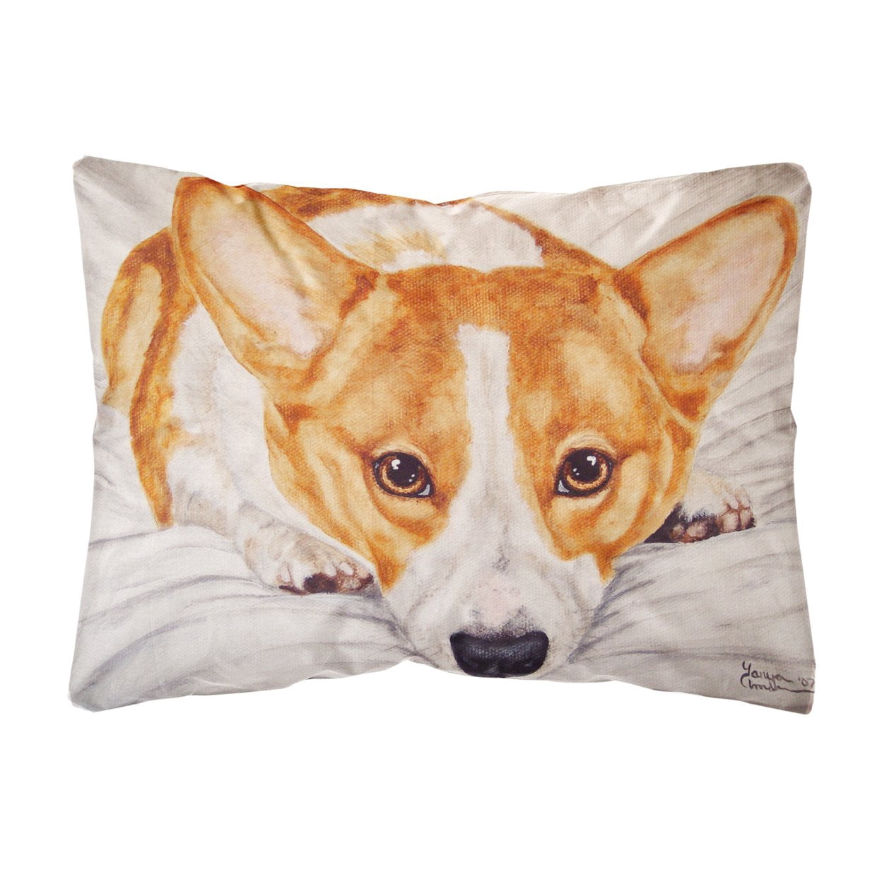 Carolines Treasures AMB1133PW1216 Fiona Corgi Fabric Decorative Pillow ...