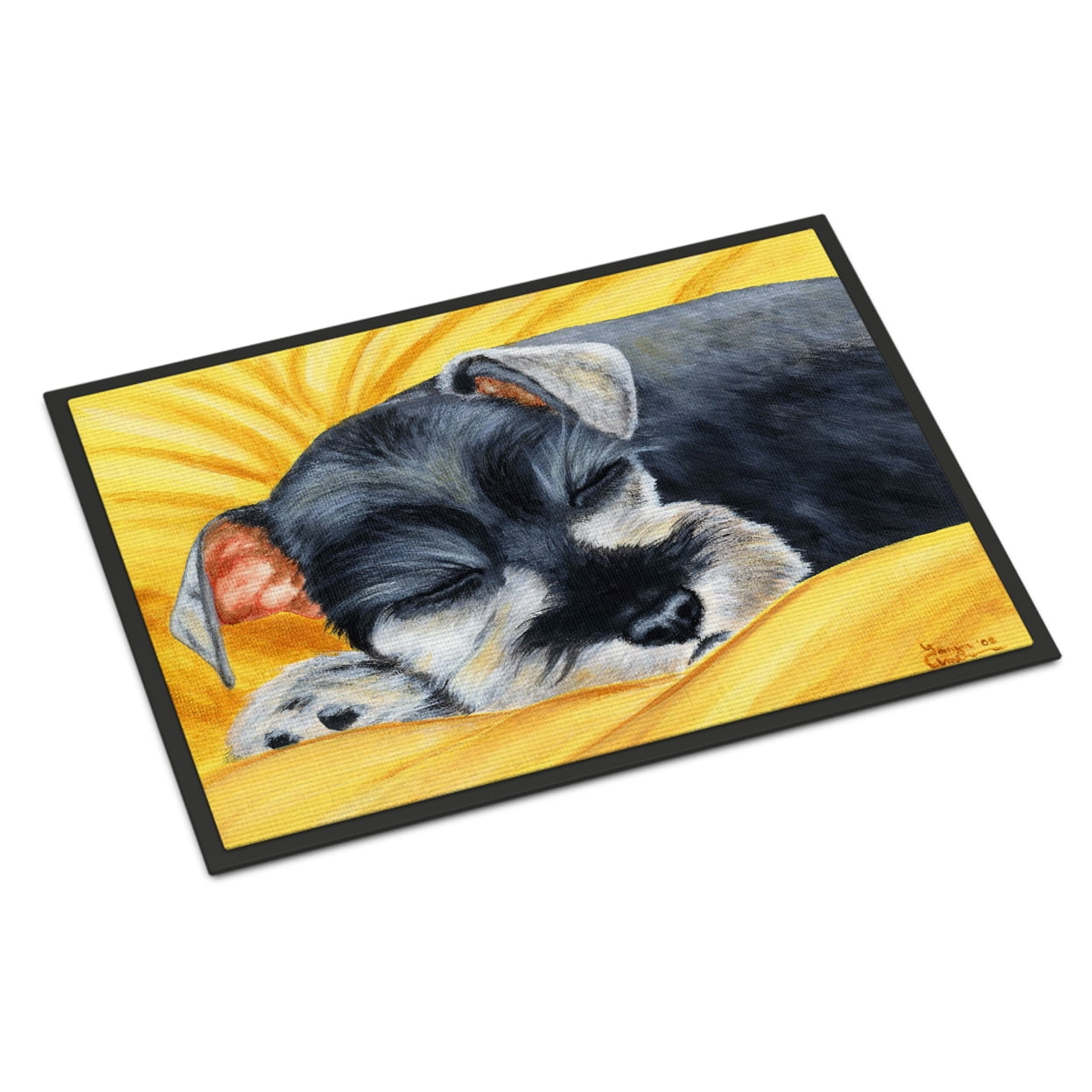 Carolines Treasures AMB1161JMAT Snoozing Schnauzer Door Mat Indoor Rug ...