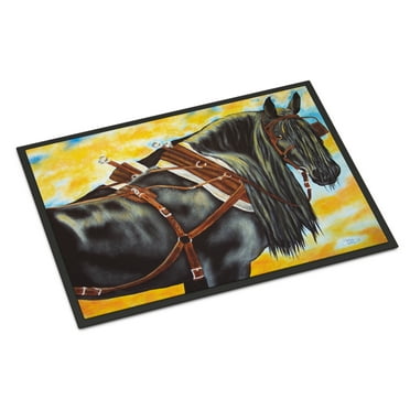 Ming's Mark GH8111 8' x 11' Galloping Horses Mat, Black/White - Walmart.com