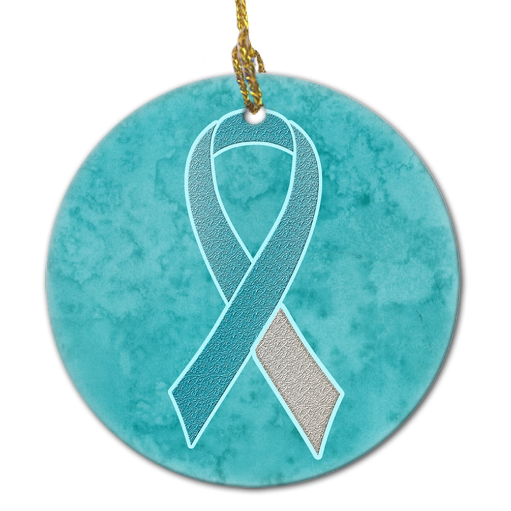 Carolines Treasures AN1215CO1 Teal and White Ribbon for Cervical Cancer ...