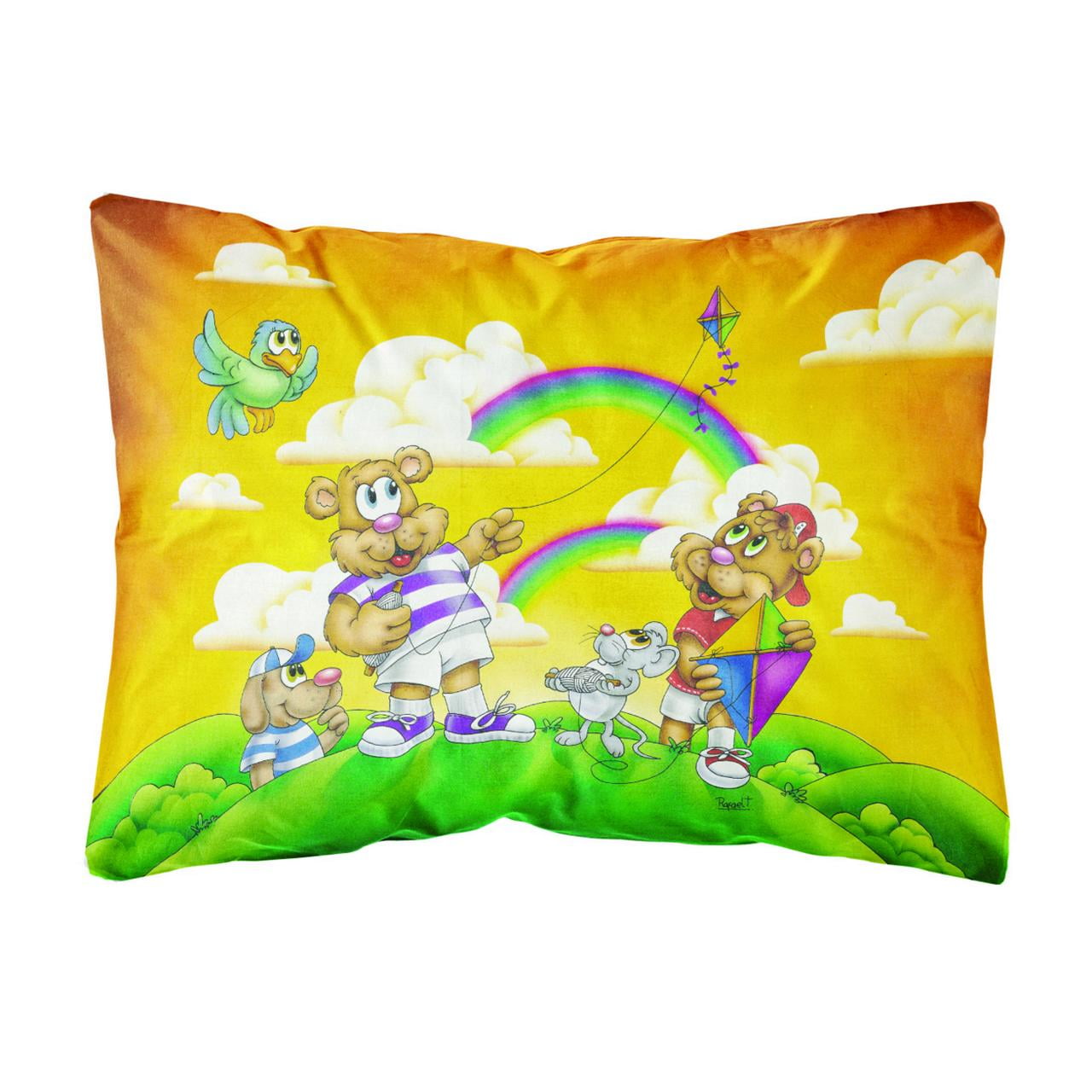 Carolines Treasures APH0374PW1216 Bears Flying a Kite Fabric Decorative ...