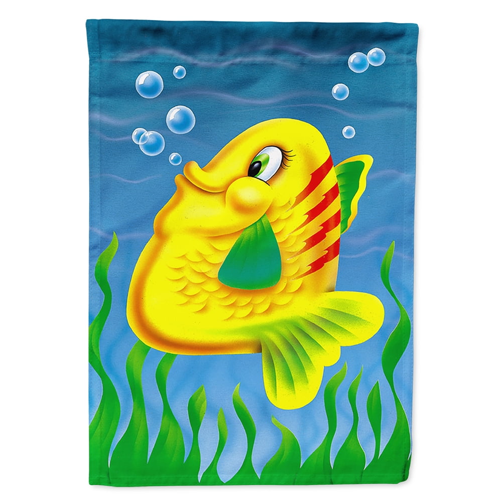 Carolines Treasures APH0527CHF Yellow Fish Flag Canvas House Size Large ...