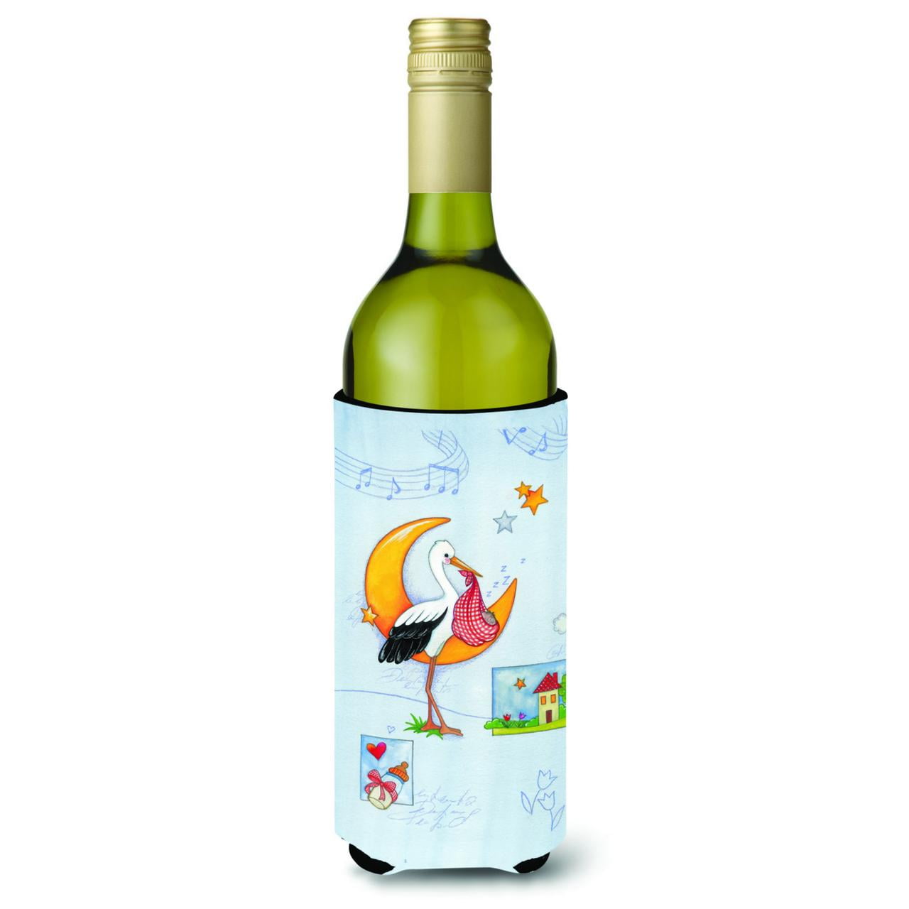 Carolines Treasures APH1017LITERK Expecting Stork bringing Baby Wine ...
