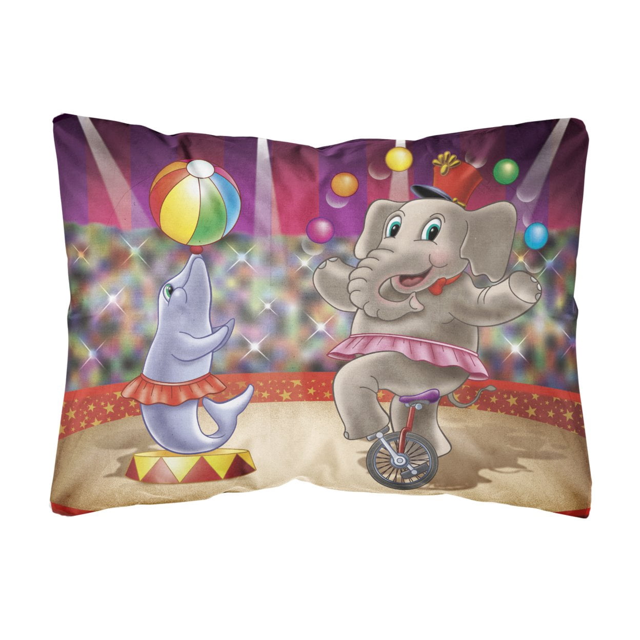 Carolines Treasures APH3816PW1216 Circus Elephand and Dolphin Fabric ...