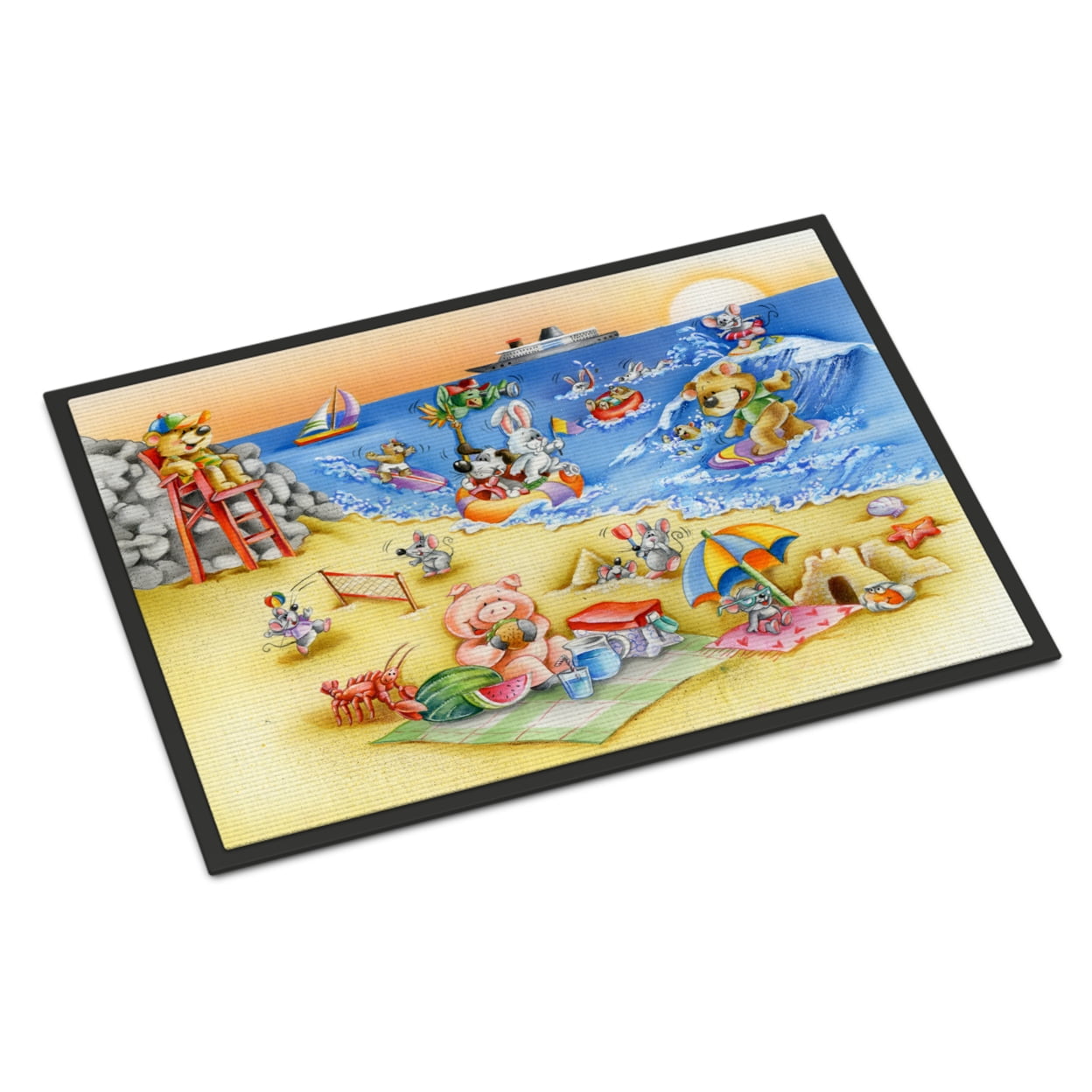 Carolines Treasures APH6822JMAT Animals Swimming at the Beach Door Mat ...
