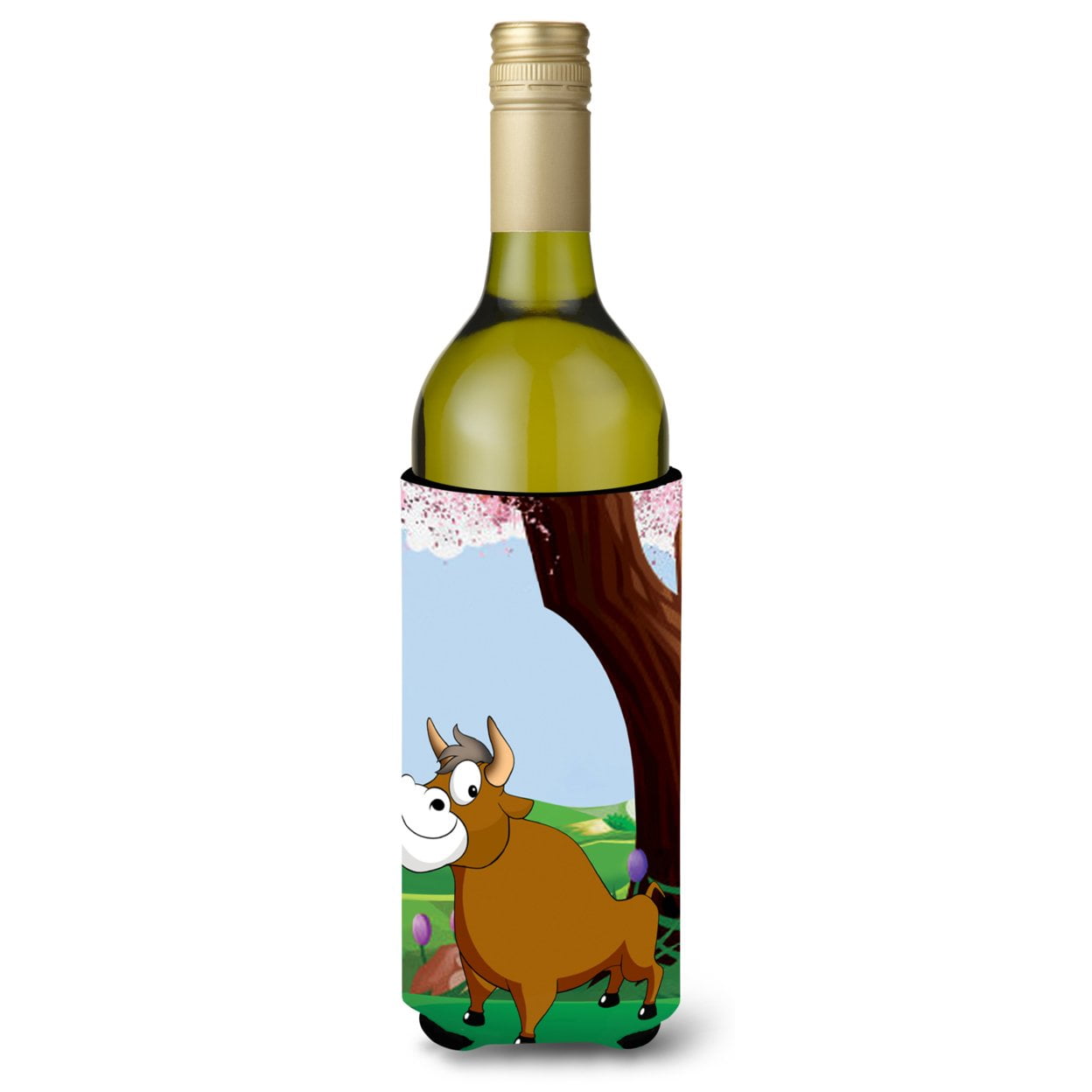 Carolines Treasures APH7628LITERK Bull under the Tree Wine Bottle ...