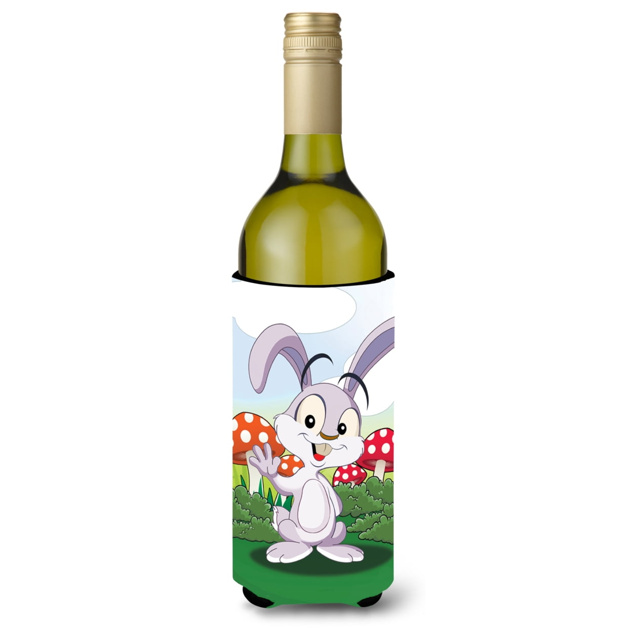 Carolines Treasures APH7632LITERK Bunny Rabbit in Mushrooms Wine Bottle ...