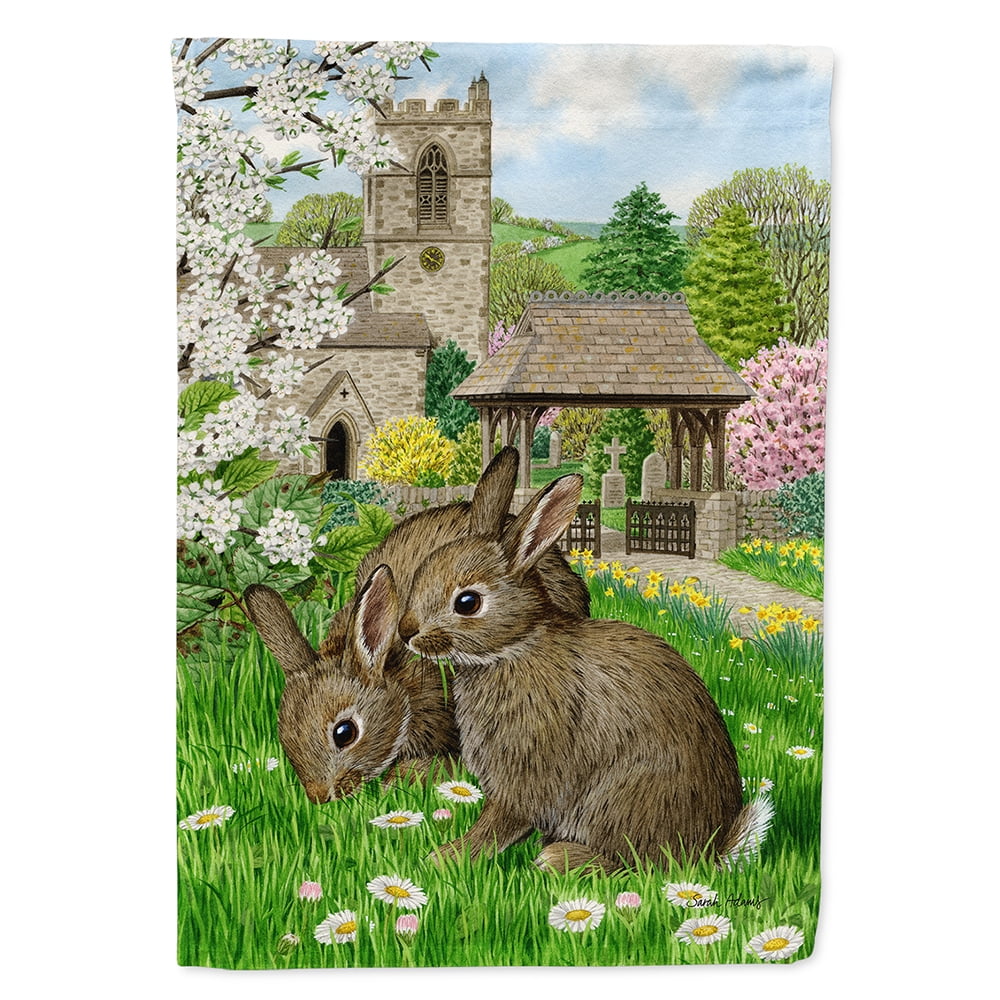 Carolines Treasures ASA2023CHF Leveret Bunny Rabbit Flag Canvas House ...