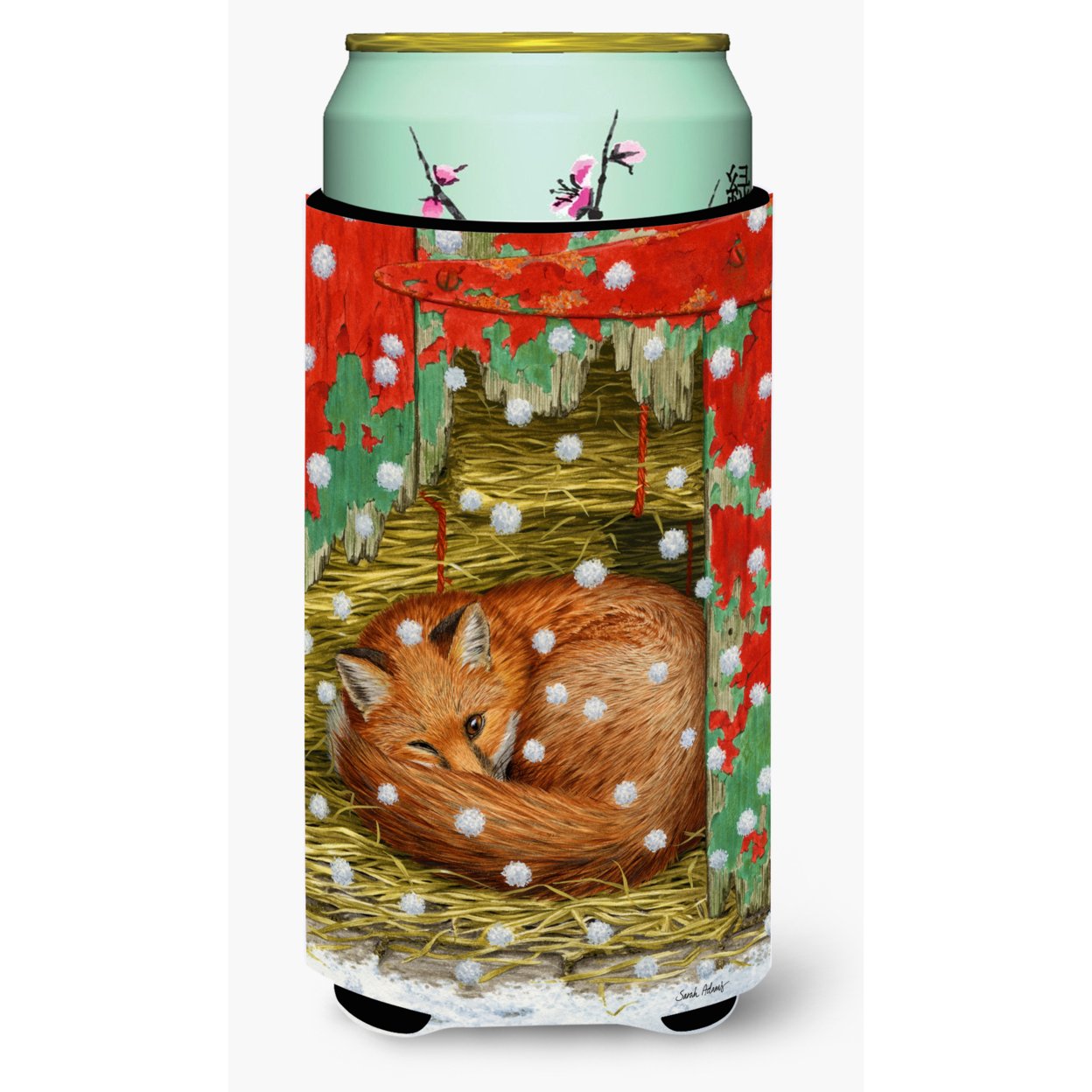 Carolines Treasures ASA2045TBC Fox Sleeping in the Snow Tall Boy ...