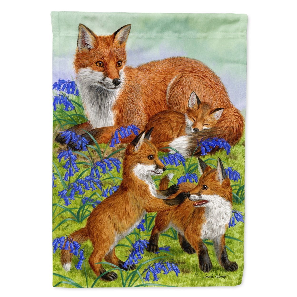 Carolines Treasures ASA2123GF Fox Family Flag Garden Size Small ...