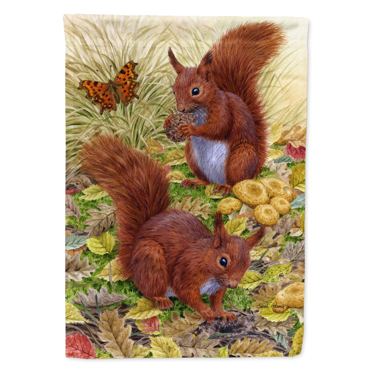 Carolines Treasures ASA2133CHF Red Squirrels Flag Canvas House Size ...