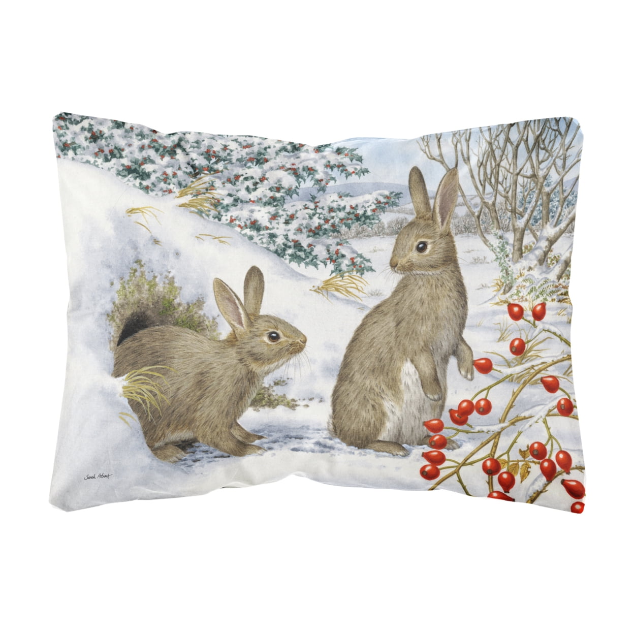Carolines Treasures ASA2181PW1216 Winter Rabbits Fabric Decorative ...