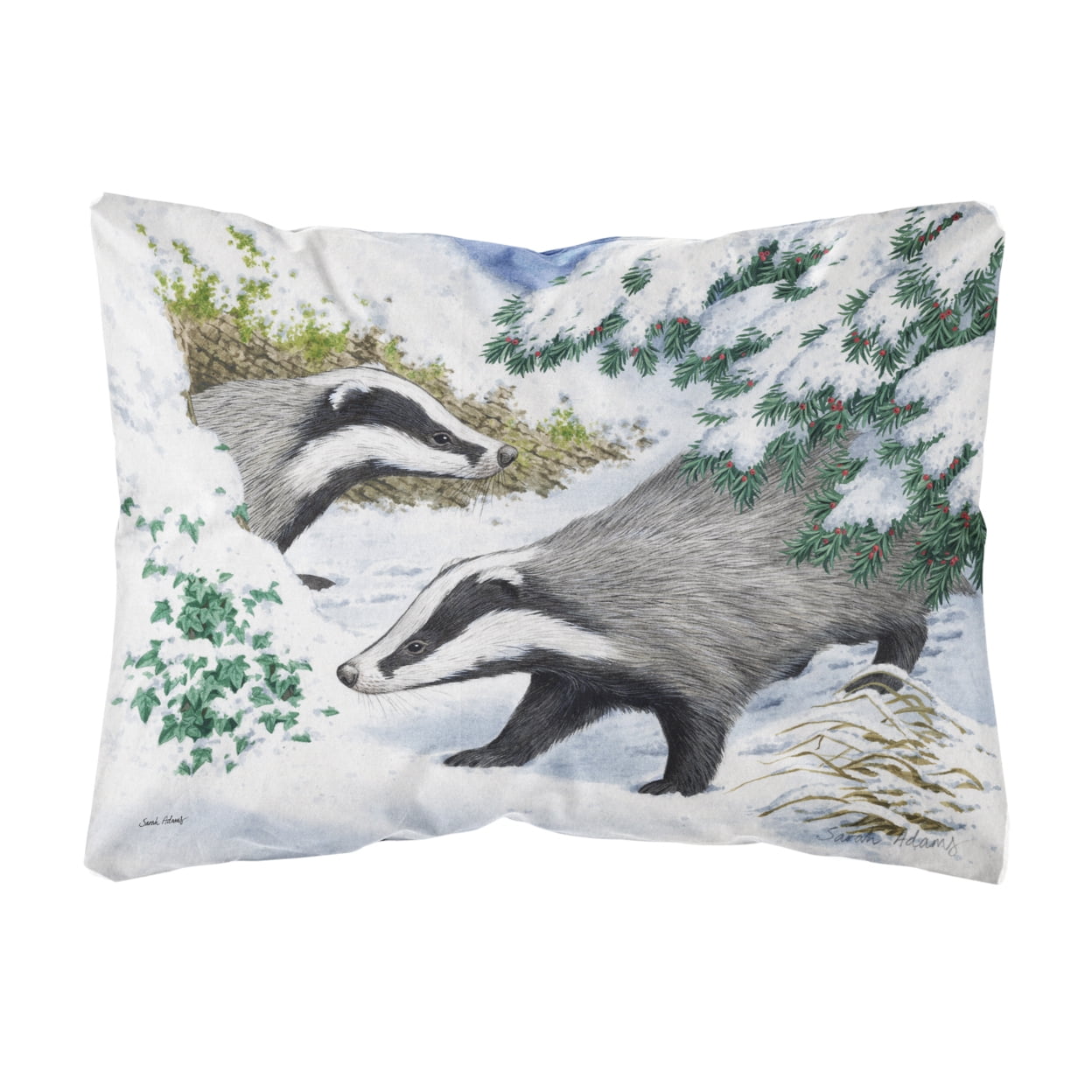 Carolines Treasures ASA2182PW1216 Badgers in the Snow Fabric Decorative ...