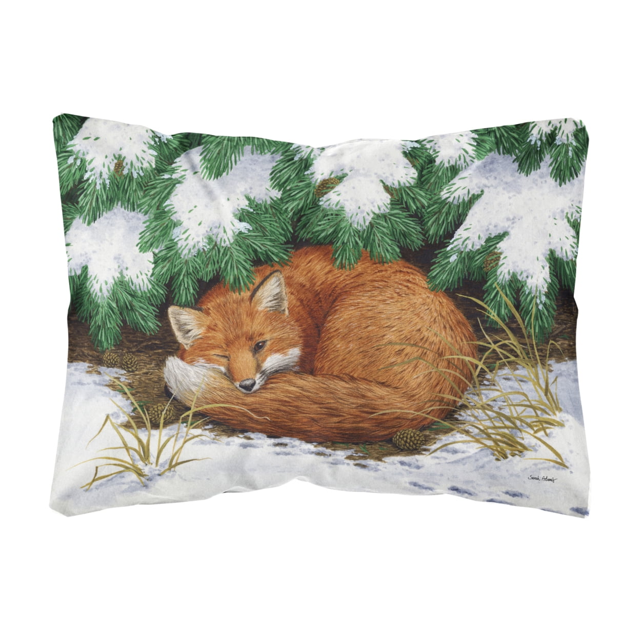 Carolines Treasures ASA2185PW1216 Naptime Fox Fabric Decorative Pillow ...