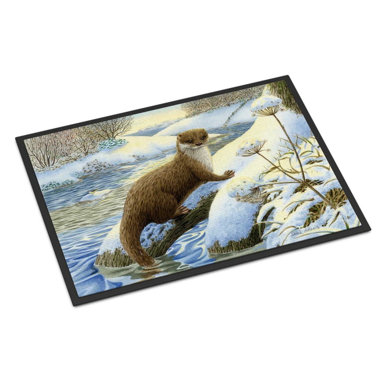 Carolines Treasures ASA2187MAT Winter Otter Door Mat Indoor Rug or ...