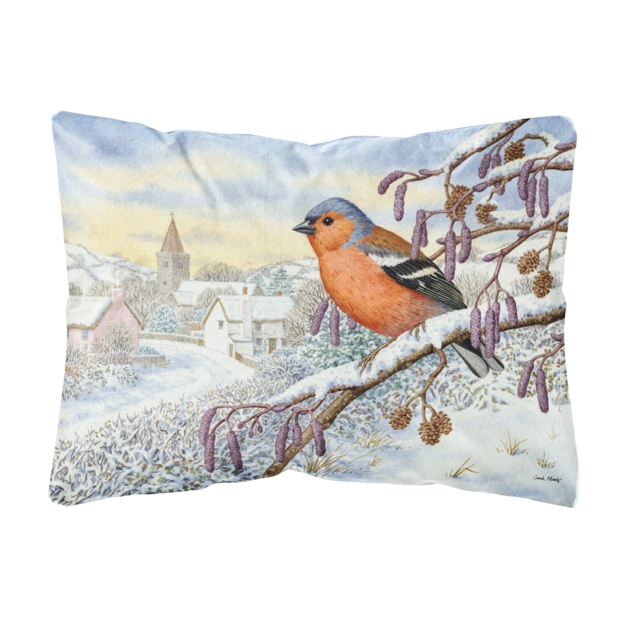 Carolines Treasures ASA2193PW1216 Bull Finch Fabric Decorative Pillow ...