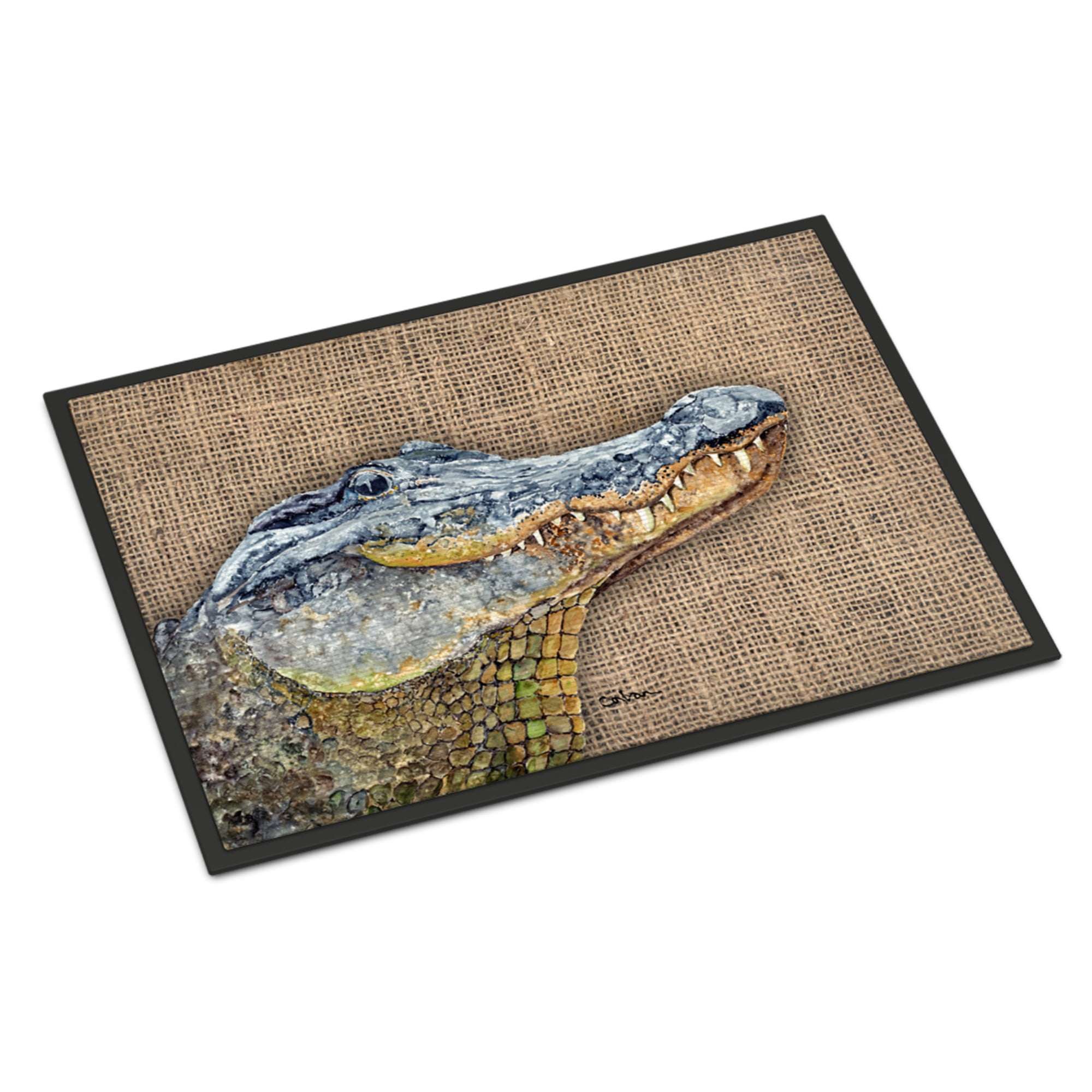 Carolines Treasures Alligator Door Mat Indoor Rug or Outdoor Welcome ...