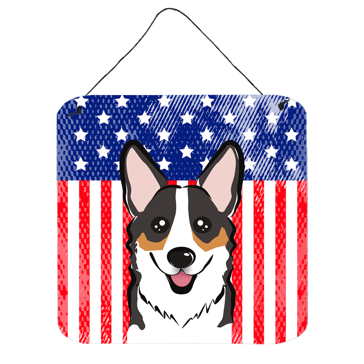 Carolines Treasures BB2185DS66 American Flag & Tricolor Corgi Wall or ...