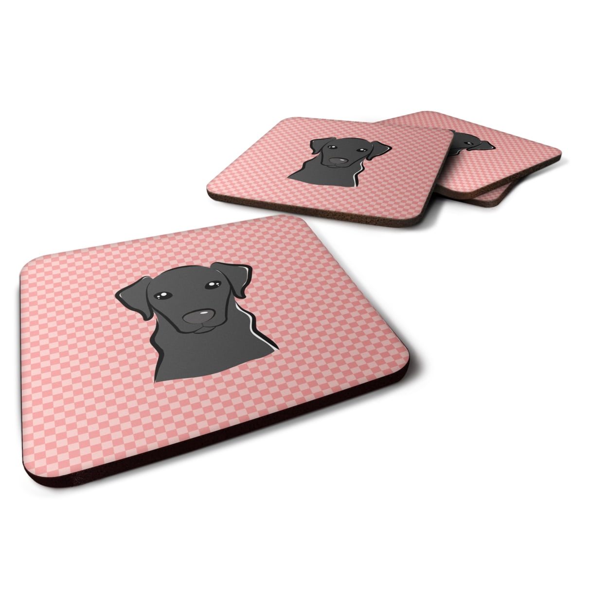Carolines Treasures BB1235FC Checkerboard Pink Black Labrador Foam ...