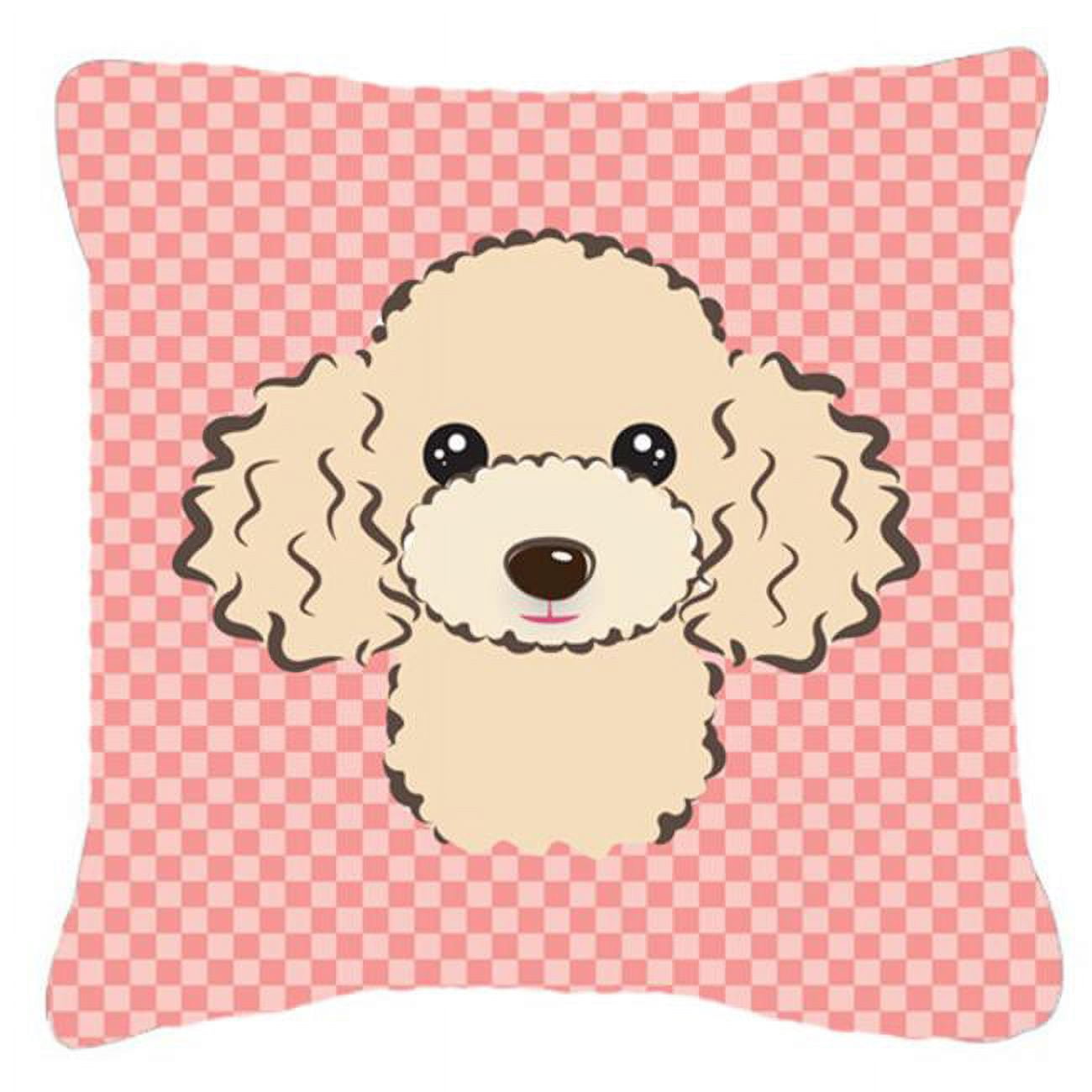 Caroline's Treasures BB1258PW1818 Checkerboard Pink Buff Poodle Canvas ...