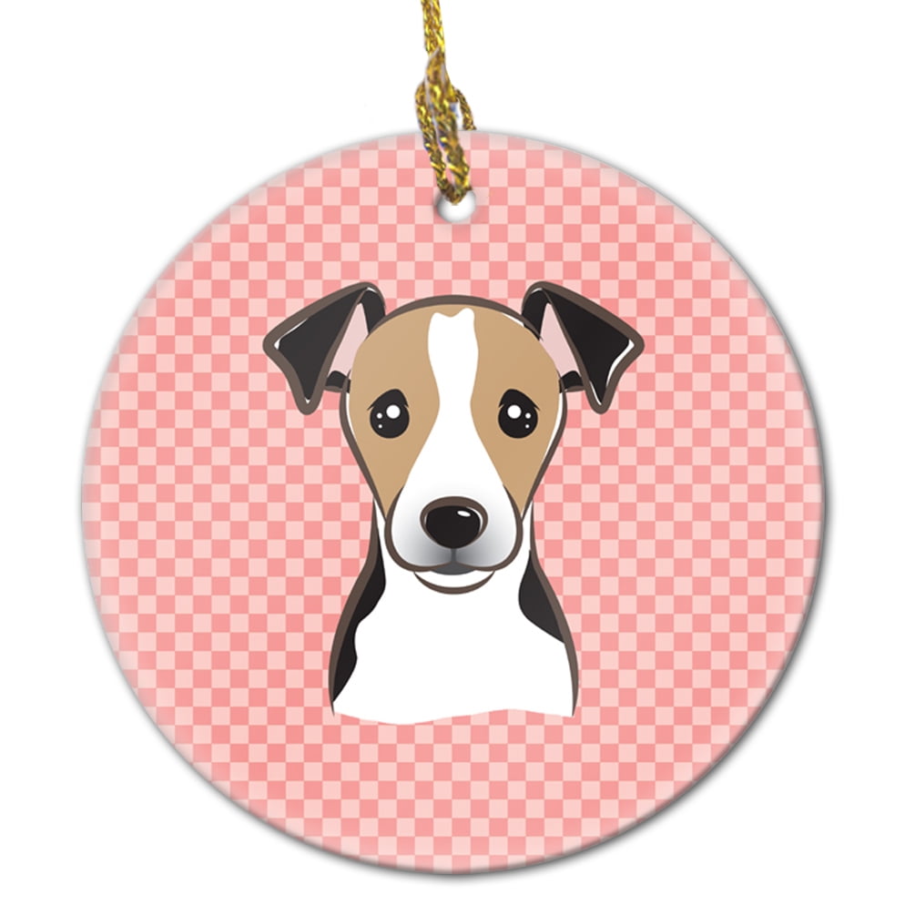Carolines Treasures BB1261CO1 Checkerboard Pink Jack Russell Terrier ...