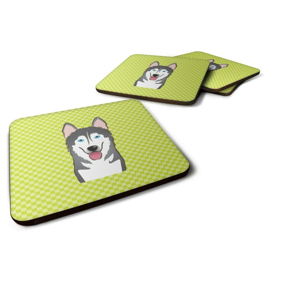 Carolines Treasures BB1280FC Checkerboard Lime Green Alaskan Malamute ...