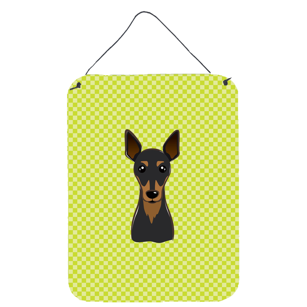Caroline's Treasures BB1302DS1216 Checkerboard Lime Green Min Pin Wall ...