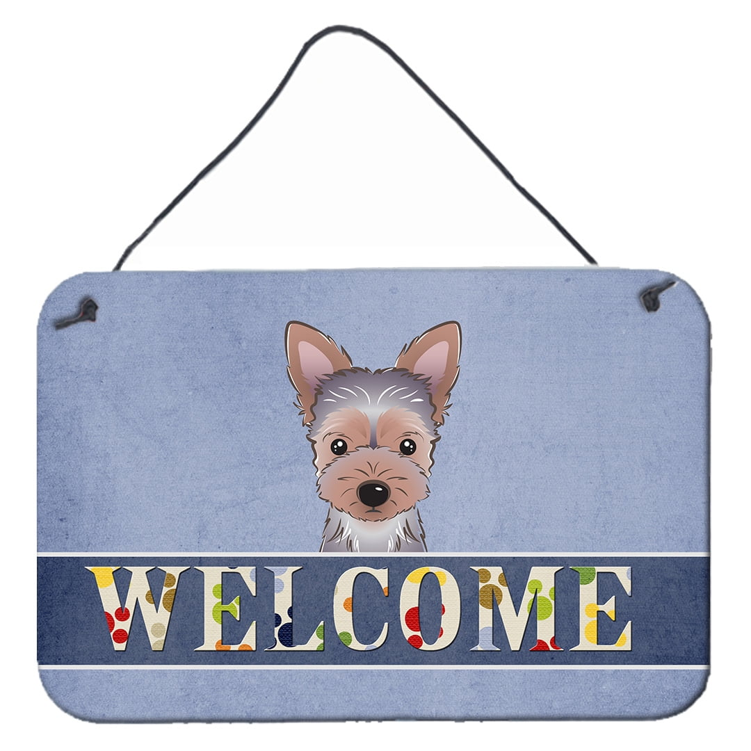 Carolines Treasures BB1418DS812 Yorkie Puppy Welcome Wall and Door ...