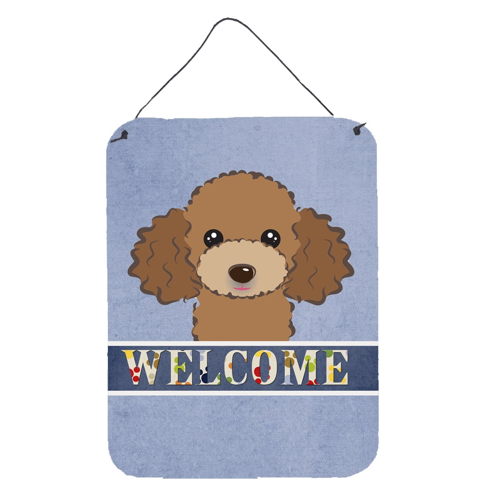 Caroline's Treasures BB1442DS1216 Chocolate Brown Poodle Welcome Wall ...