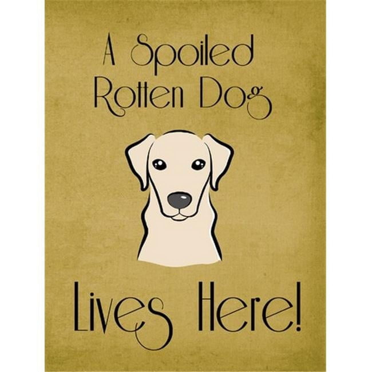 Carolines Treasures BB1470GF Yellow Labrador Spoiled Dog Lives Here ...